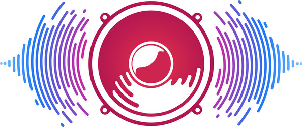 Isolated dj logo wire cable audio jack music Vector Image