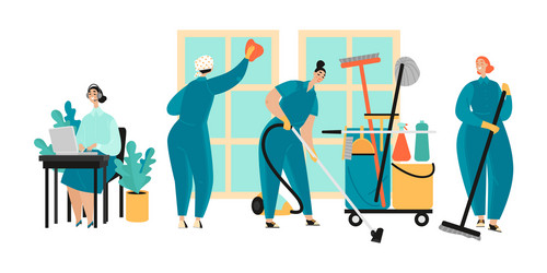 Cleaning service set Royalty Free Vector Image