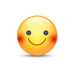 Yellow smiling face positive people emotion icon Vector Image
