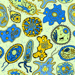 Microbiology seamless pattern Royalty Free Vector Image