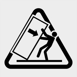 Danger tip over hazard use outriggers label Vector Image