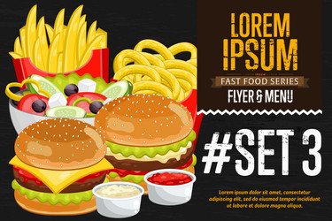 Fast food menu set Royalty Free Vector Image - VectorStock