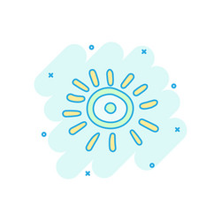 Cartoon hand drawn sun icon in comic style sun Vector Image