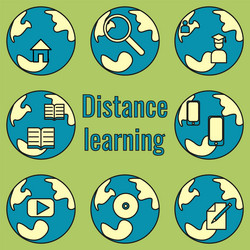 Edtech icon set Royalty Free Vector Image - VectorStock