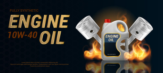 High quality engine oil ads poster Royalty Free Vector Image
