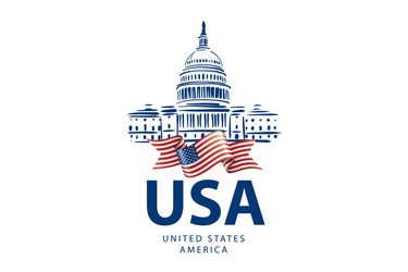 Sign white house usa hand drawn Royalty Free Vector Image