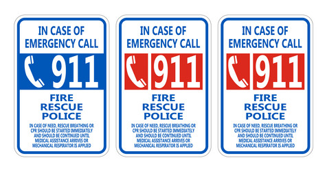 911 fire rescue police symbol sign isolate Vector Image