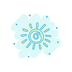 Cartoon hand drawn sun icon in comic style Vector Image