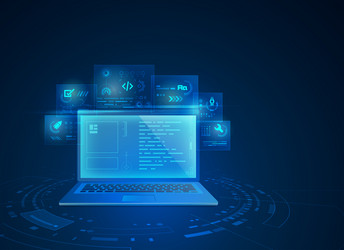 Concept of programming script development graphic Vector Image