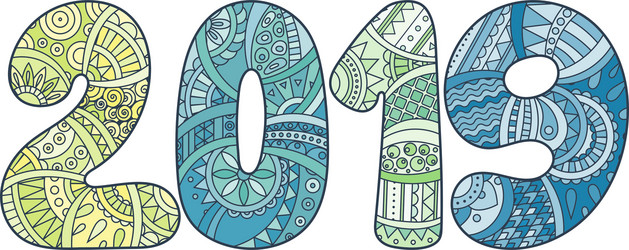 Happy new year 2019 celebration number Royalty Free Vector