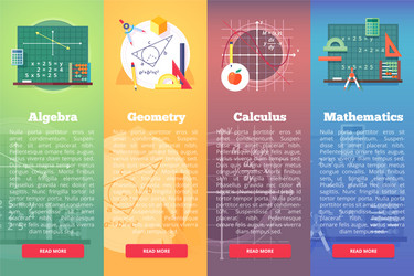 Math concept outline banner - mathematics Vector Image