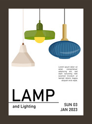 Poster with table lamps concept Royalty Free Vector Image