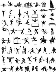 Olympics icon pictograms set 3 Royalty Free Vector Image