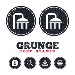 Shower sign icon douche with water drops symbol Vector Image