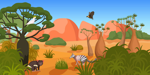 Australian landscape Royalty Free Vector Image