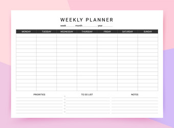 Printable template monthlyy planner page Vector Image