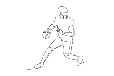 Football player keep ball - continuous one Vector Image