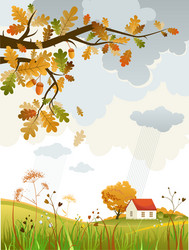 Autumn trees frame Royalty Free Vector Image - VectorStock