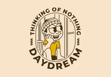 Daydream thinking of nothing a boy wearing Vector Image