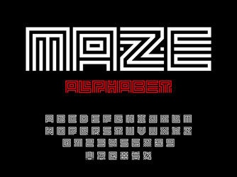 Maze font Royalty Free Vector Image - VectorStock