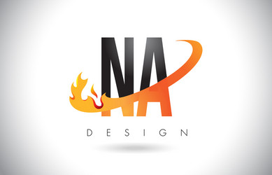 Na n a brushed letter logo design with creative Vector Image