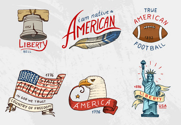 Native american stickers old labels or badges Vector Image