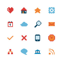 Computer networks database icons perfect pixel Vector Image