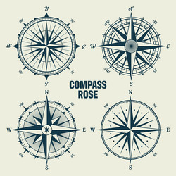 Vintage compass nautical wind rose compasses Vector Image
