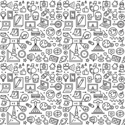 Web doodles seamless background Royalty Free Vector Image
