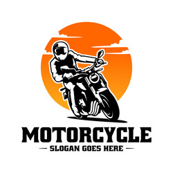 Adventure motorcycle logo Royalty Free Vector Image
