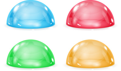 Glass dome shiny transparent semi sphere on gray Vector Image