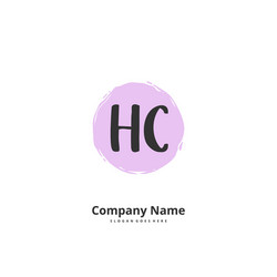 H c hc initial handwriting and signature logo Vector Image