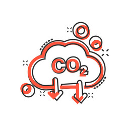 Co2 emission icon in comic style cloud disaster Vector Image