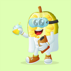 Jackfruit character as a scientist mixing Vector Image