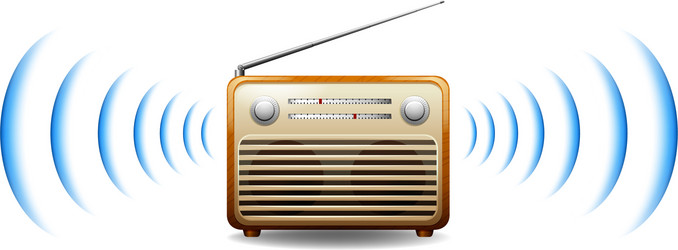 Sound wave from radio Royalty Free Vector Image