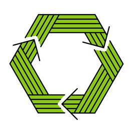 Recycle hexagon geometric icon in modern Vector Image