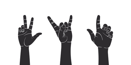 Raised hands silhouettes up drawn Royalty Free Vector Image