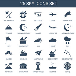 Sky icons Royalty Free Vector Image - VectorStock