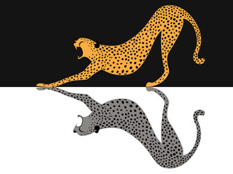 Abstract cheetah running form lines and triangles Vector Image