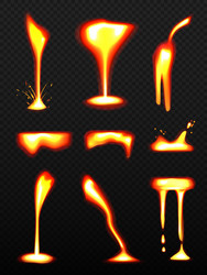 Falling liquid lava drops animation sprite sheet Vector Image