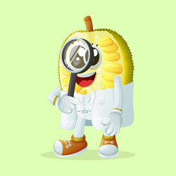 Jackfruit character as a scientist mixing Vector Image