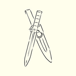 Dagger doodle style sketch hand drawn Royalty Free Vector