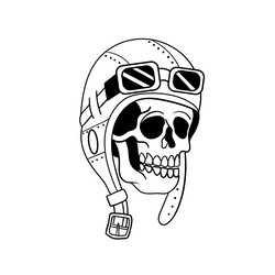 Sticker of the skull of a pilot design Royalty Free Vector