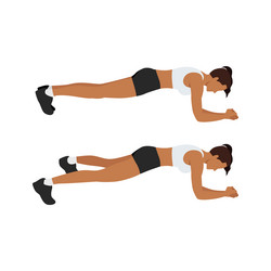 Woman doing reverse plank leg raises exercise Vector Image