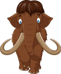 Cartoon mammoth isolated on white background Vector Image
