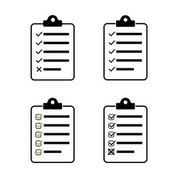 Check list checklist set flat web icon isolated Vector Image