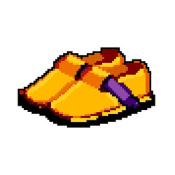Feet kid slippers game pixel art Royalty Free Vector Image