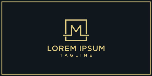 M mart grocery store and brands logo Royalty Free Vector