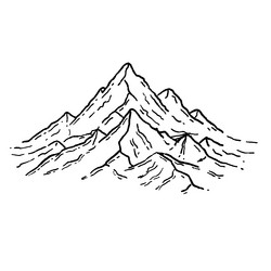 Mountains in engraving style nature landscape Vector Image