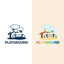 Playground logo playgroup preschool kindergarten Vector Image